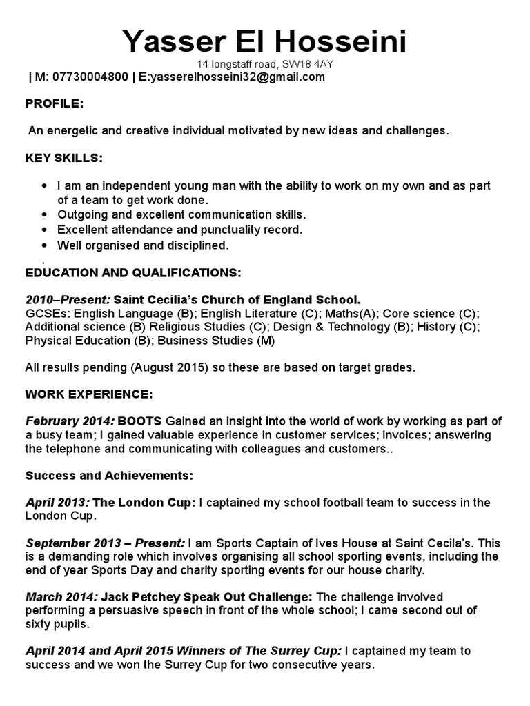 Profile of a St Cecilia's Student | PDF