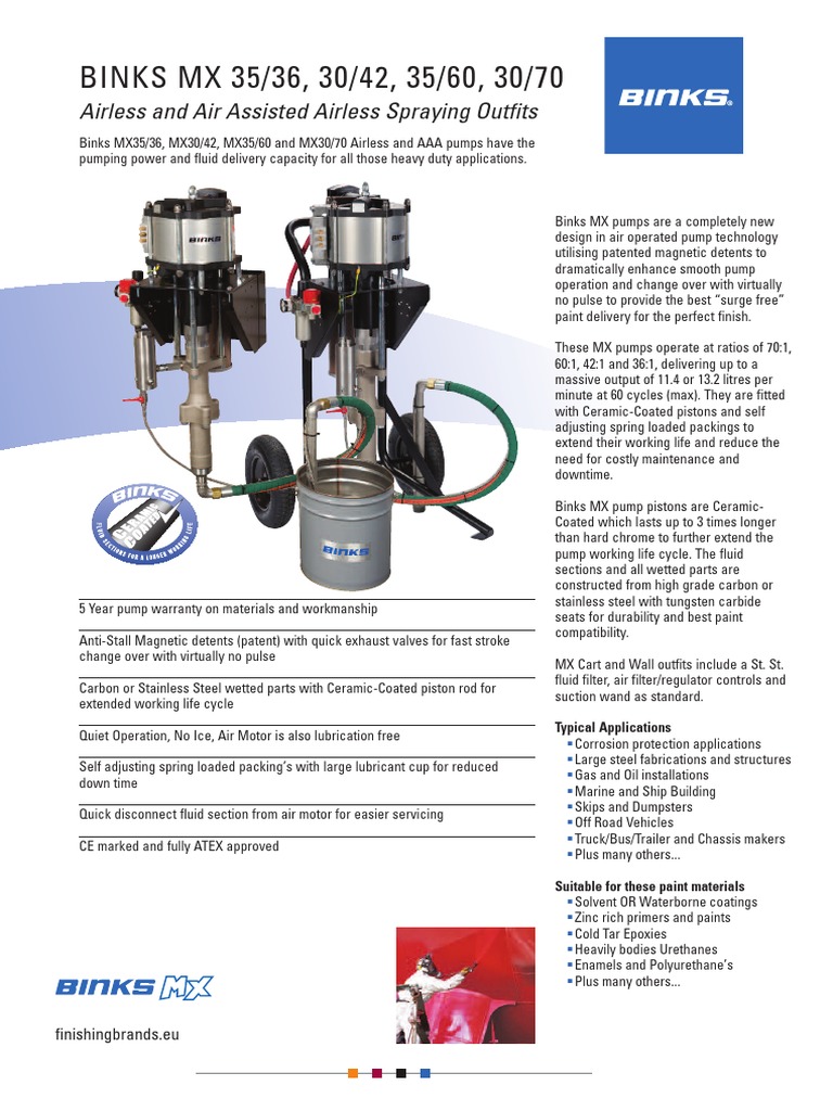 BINKS MX35 70 Euro Angleško | PDF | Pump | Valve