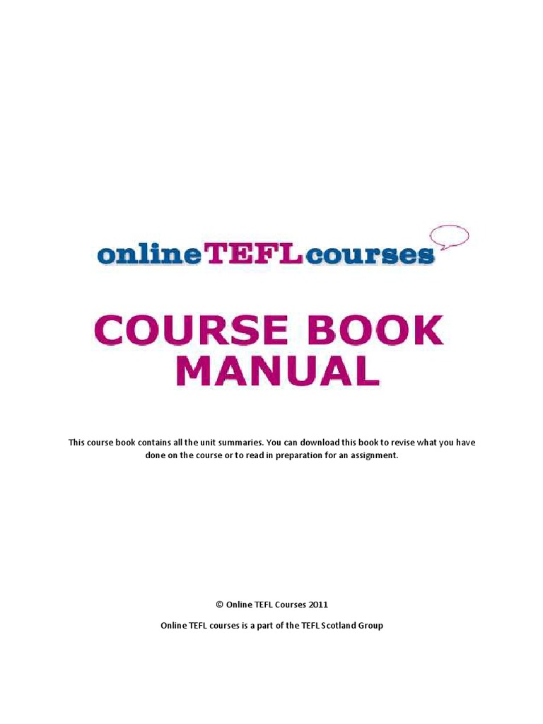 Online TEFL Course Book-Updated-08-2014 PDF | PDF | Lesson Plan | Teachers