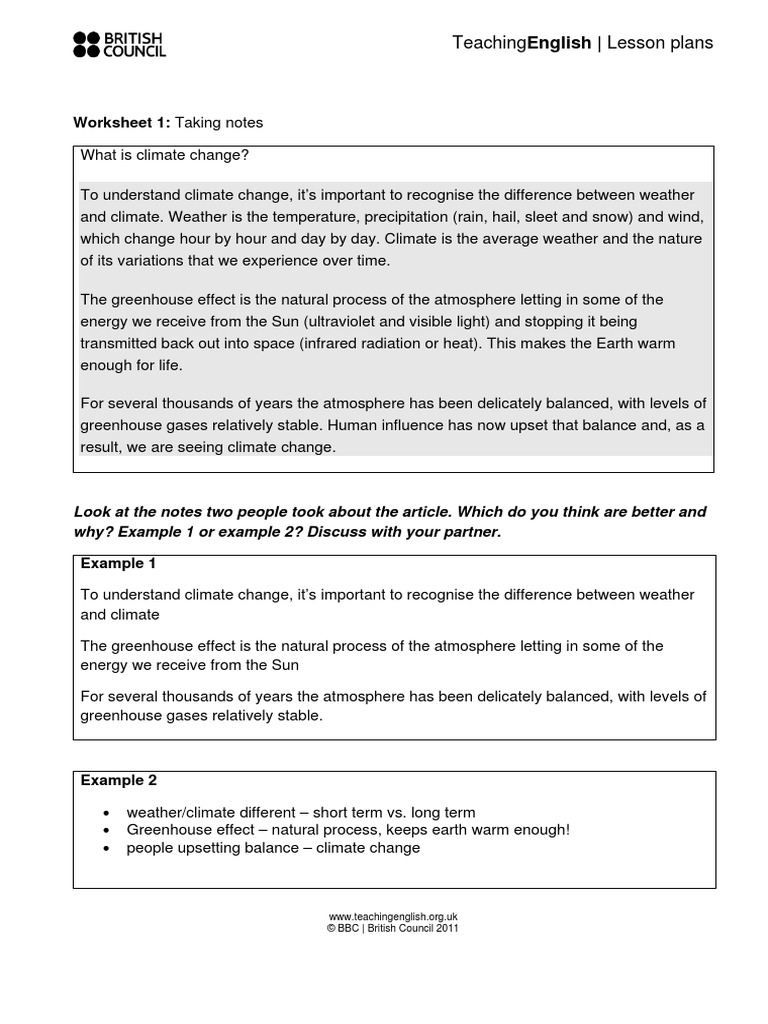Climate Change Worksheet | PDF | Global Warming | Climate Change
