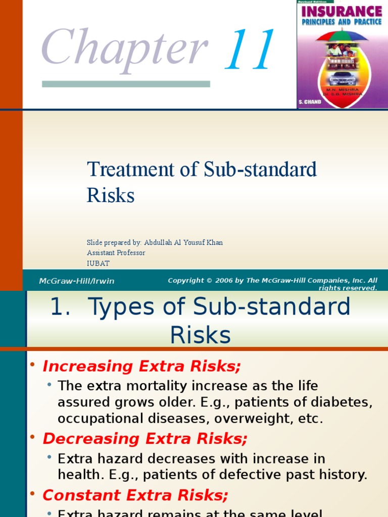Chapter 11 [Treatment of Sub-standard Risks].pptx | Insurance ...