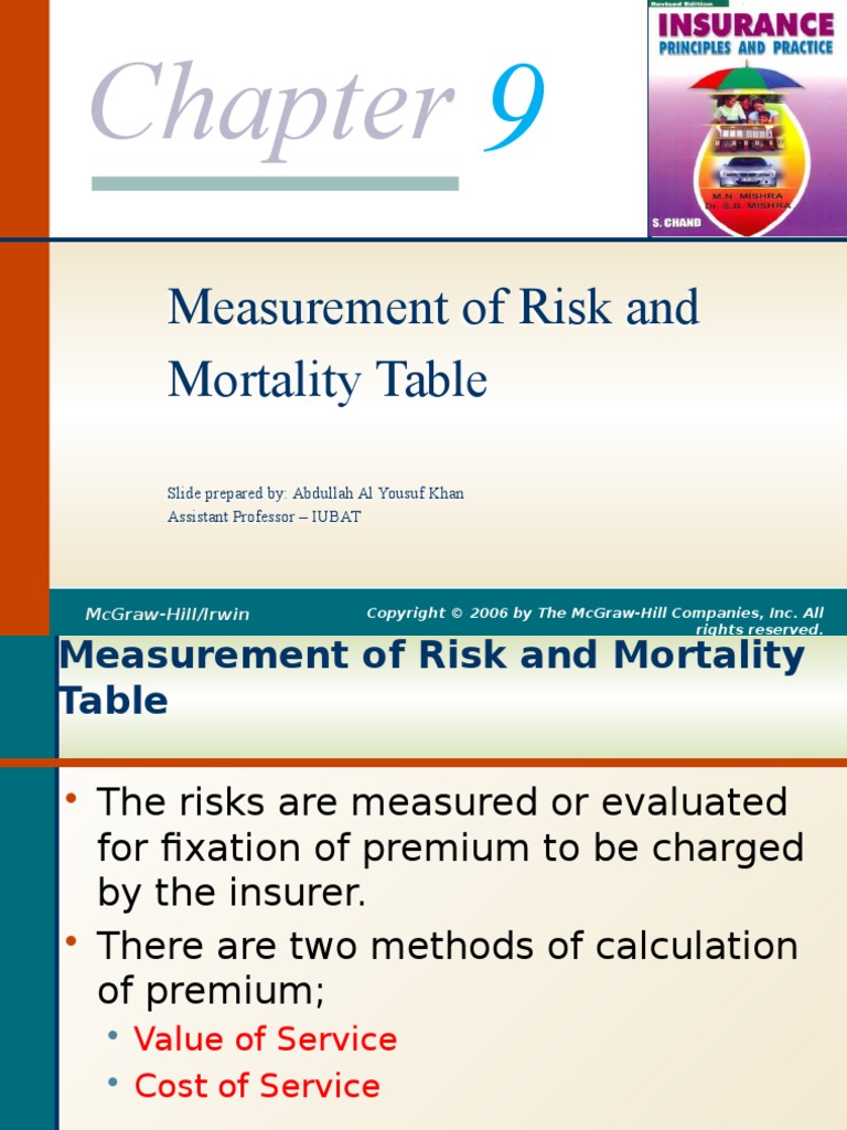 Chapter 9 (Measurement of Risk and Mortality Table) | PDF | Insurance ...