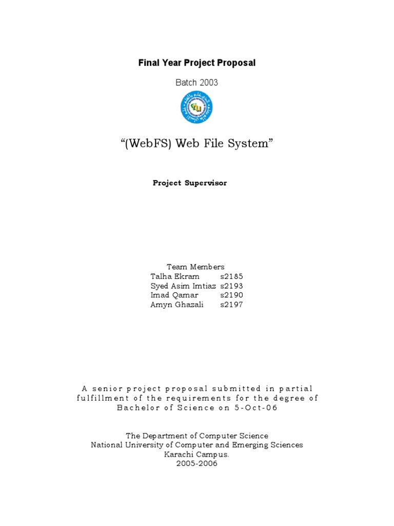 " (Webfs) Web File System": Final Year Project Proposal | PDF | File ...
