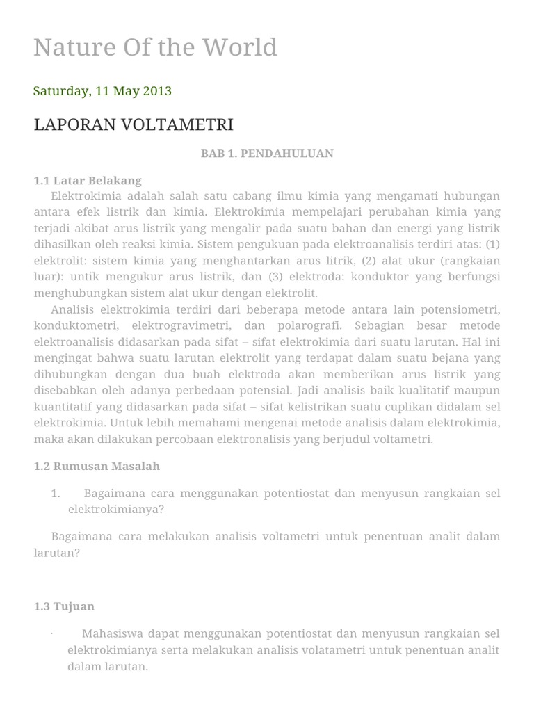 Laporan Voltametri | PDF