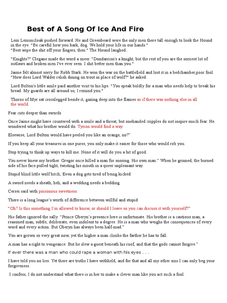 Best of A Song of Ice and Fire | PDF | Game Of Thrones (TV Series) | A ...