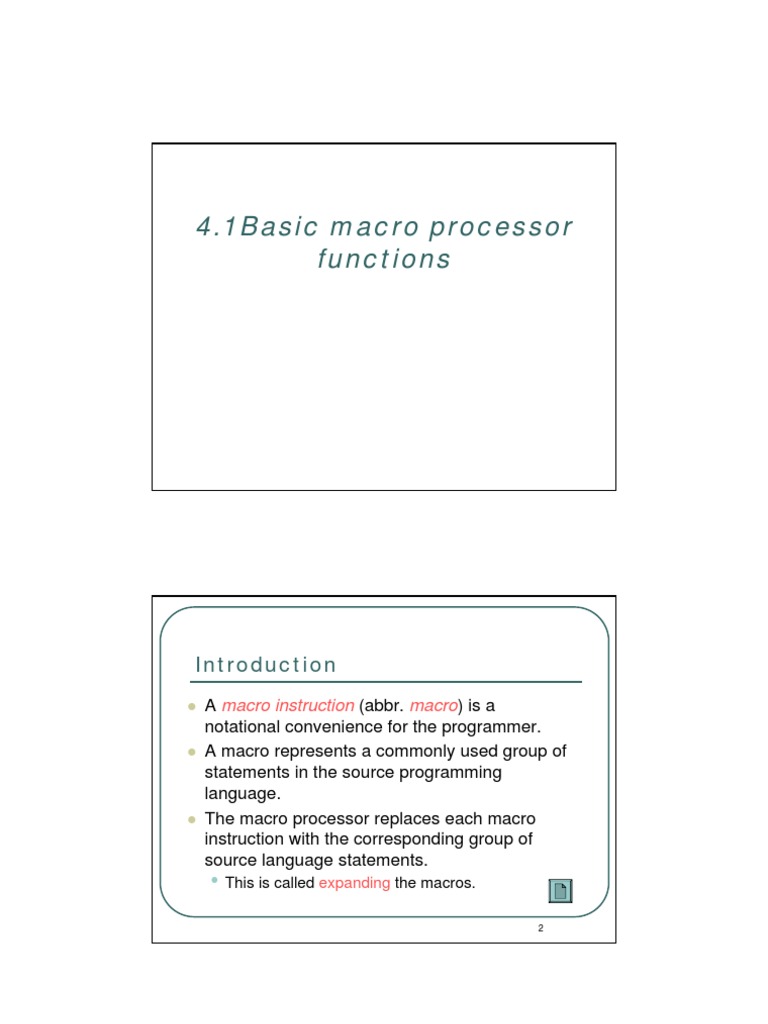 Basic Macro Processor Functions 1 | PDF | Macro (Computer Science) | Subroutine