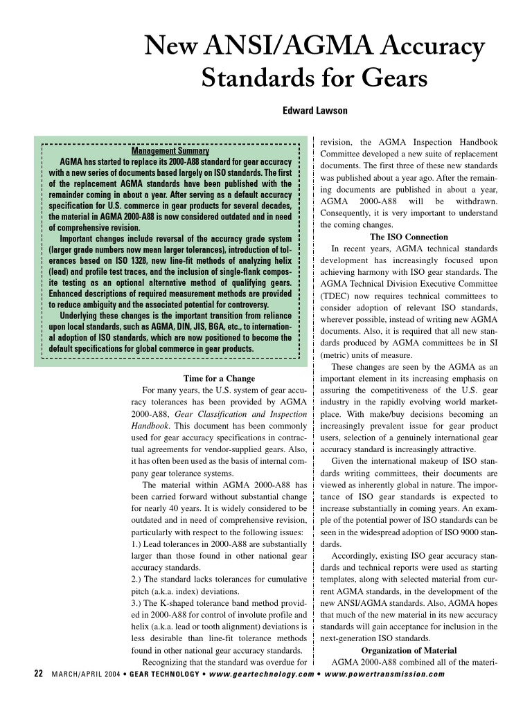 QUality Inspection III ANSI-AGMA PDF | PDF | Calibration | Engineering ...