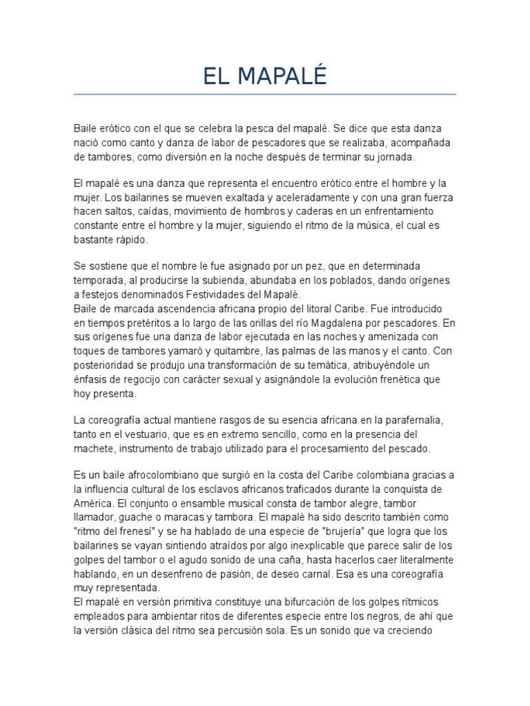 El Mapalé | PDF | Bailes | Las artes escénicas