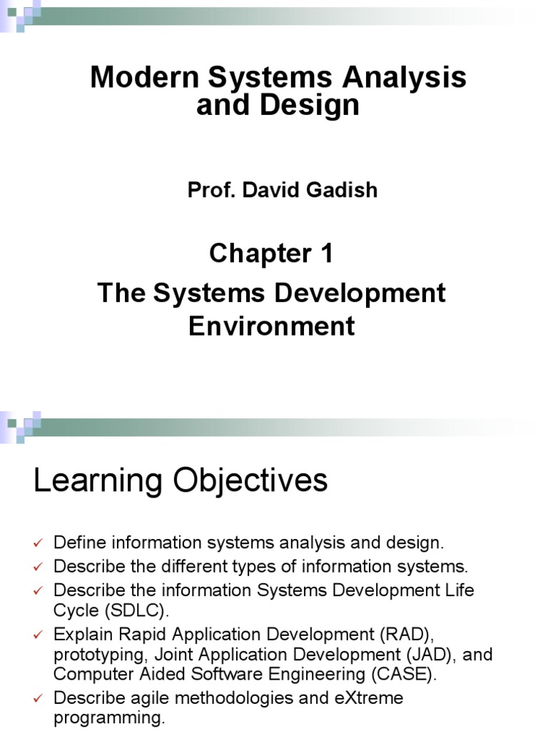 Modern Systems Analysis and Design - CH01 | PDF