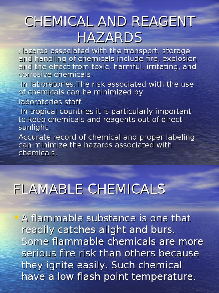 Chemical and Reagent Hazards | PDF | Chemical Elements | Chemistry