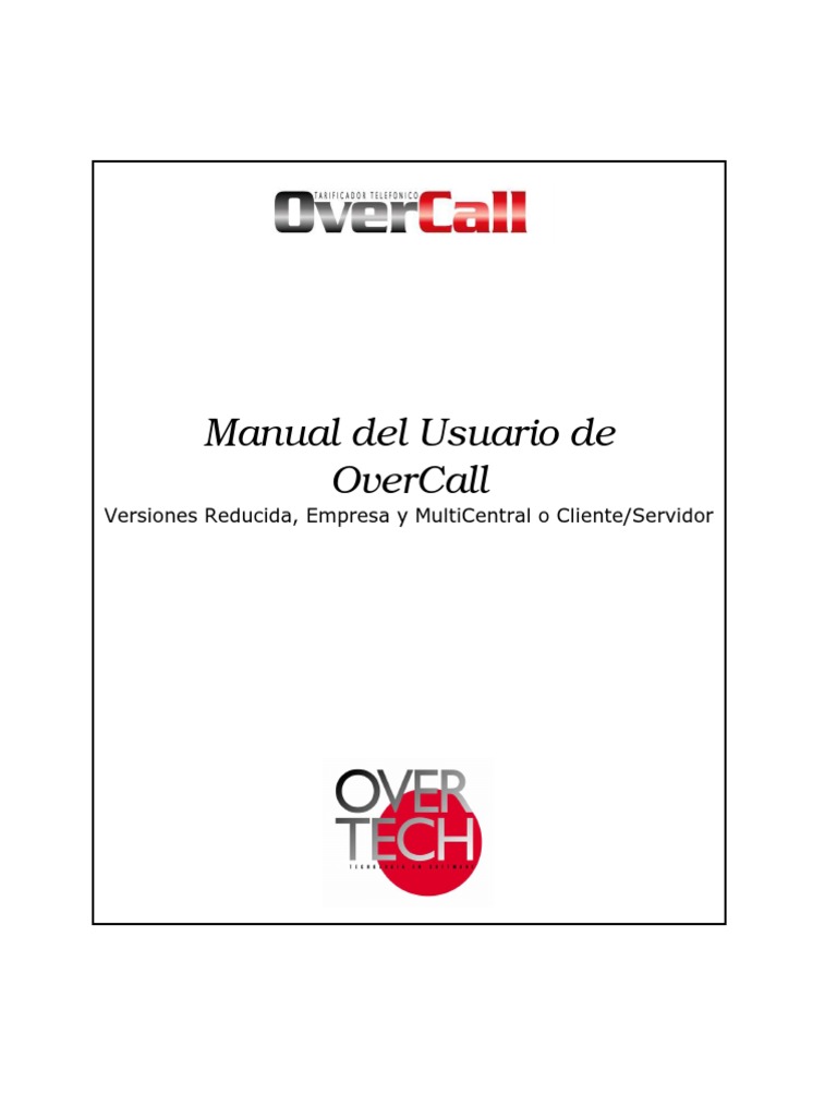Manual Overcall | PDF | Central telefónica | Servidor (Computación)