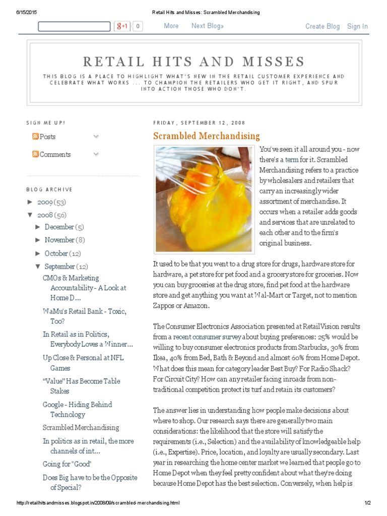 Scrambled Merchandising | PDF | Retailing | Retail