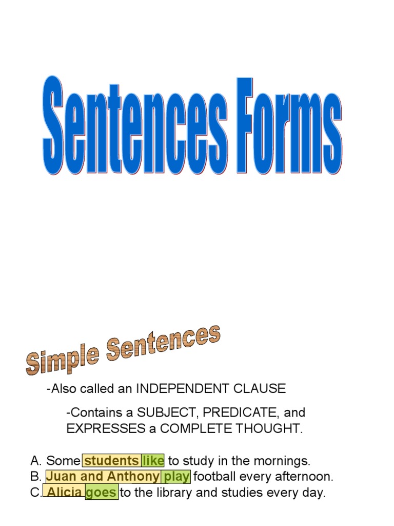 Simple Comp Complex Sentences 1194163401233007 1 | PDF | Sentence ...