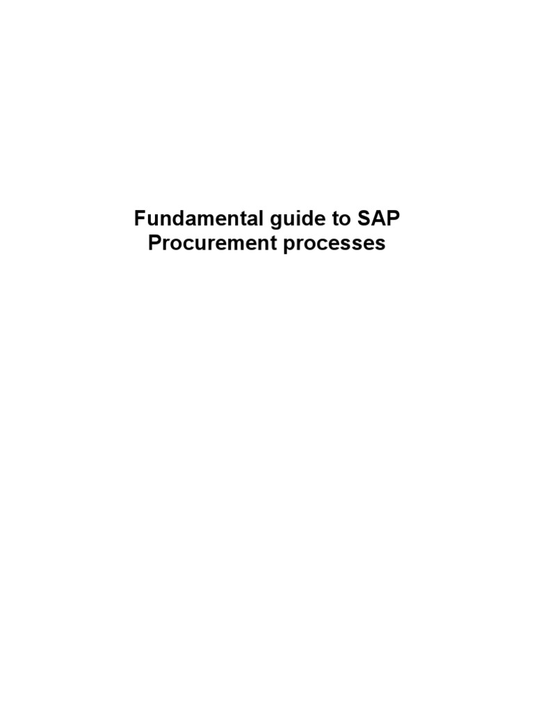 SAP Procurement Processes Guide | PDF | Accounts Payable | Invoice