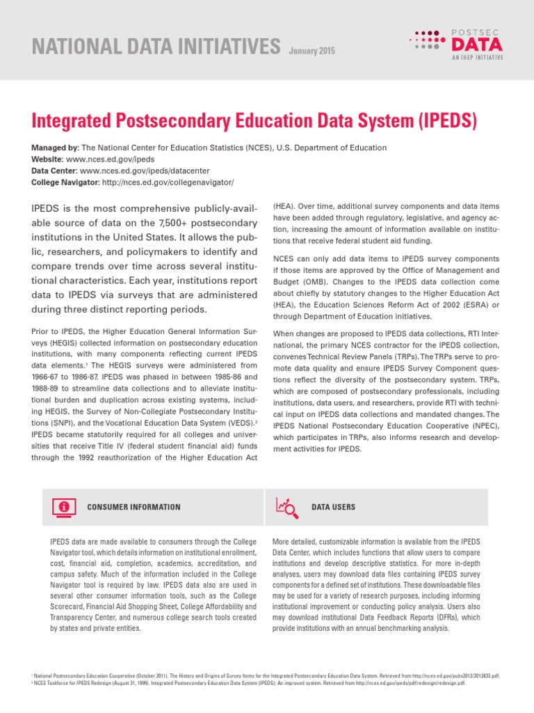 IPEDS Fact Sheet | PDF | Student Financial Aid In The United States ...