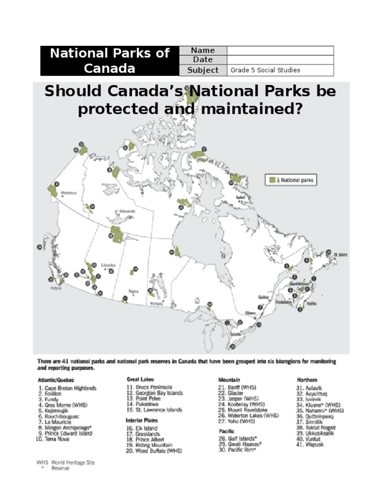 Protecting Canada's National Parks | PDF | Canada | National Park