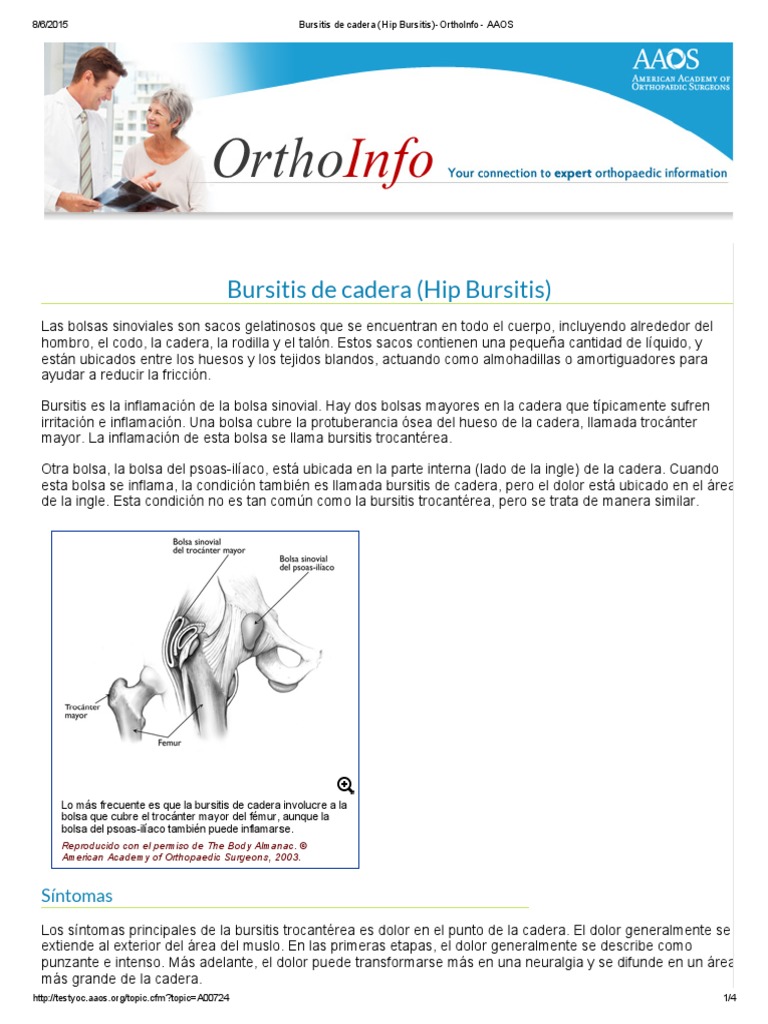 Bursitis de Cadera (Hip Bursitis)-OrthoInfo - AAOS | Antiinflamatorio ...