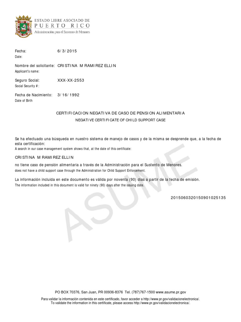 Certificación Negativa de Asume | PDF | Business