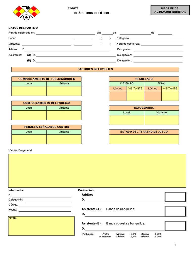Informe Arbitral | PDF | Árbitro | Deportes