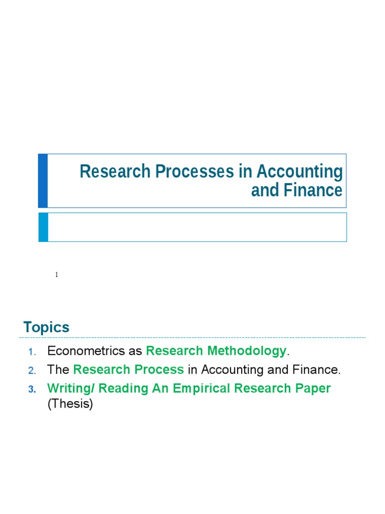 Research Methods in Accounting & Finance | PDF | Econometrics ...