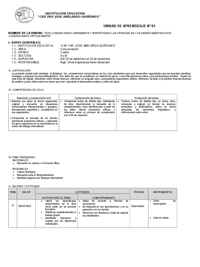 Unidad N 2 4to Secundaria | PDF | Lectura (proceso) | Ensayos