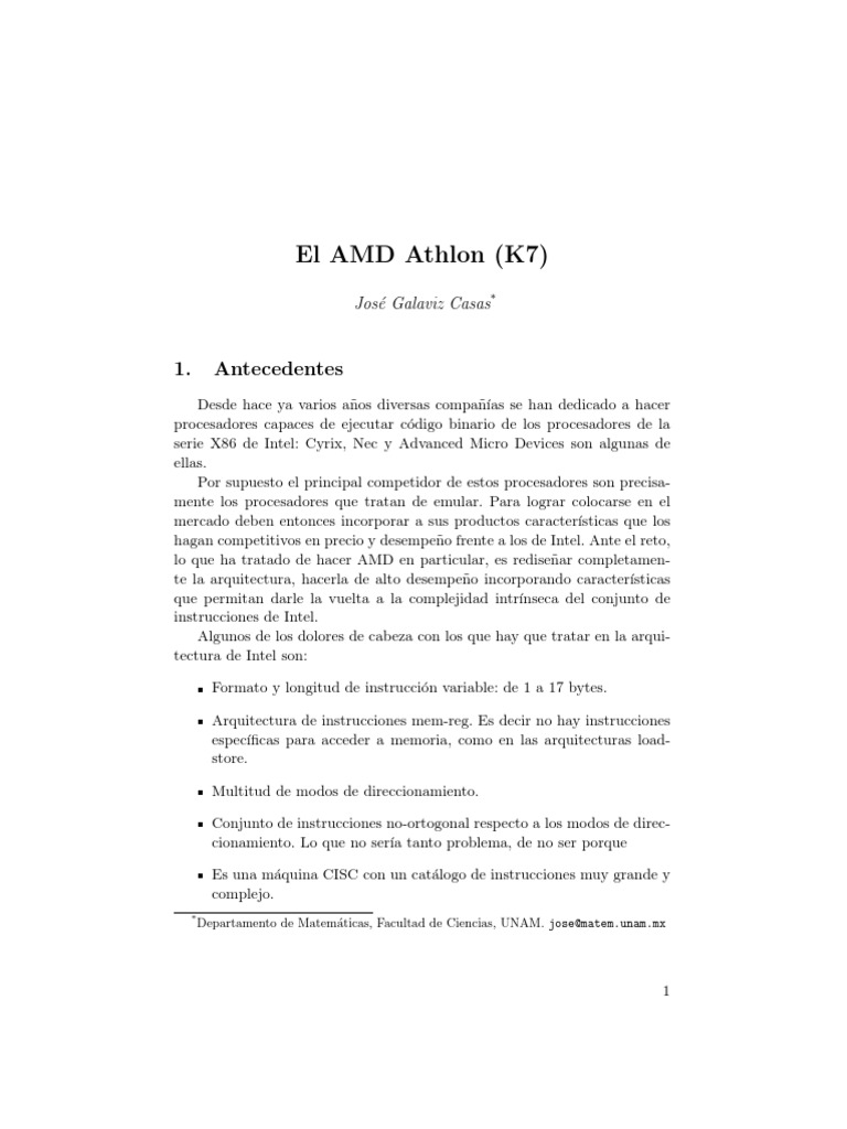 AMD K7 Processor Analysis | PDF | Microprocesador | Intel
