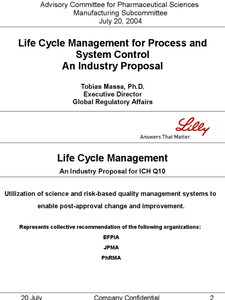 Life Cycle Management Proposal for ICH Q10 Guideline | PDF | Quality ...