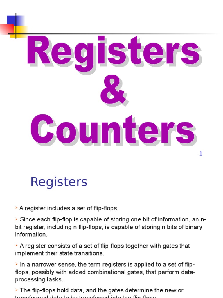 Registers and Counters | PDF | Telecommunications Engineering | Computer Hardware