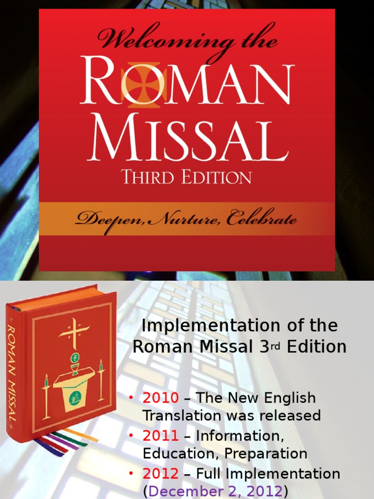 Roman Missal 3rd Edition Overview | PDF | Eucharist | Mass (Liturgy)