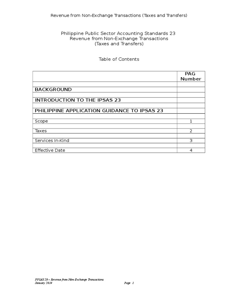 PPSAS 23 - Revenue From Non-Exchange Trans Oct - 18 2013 | PDF ...