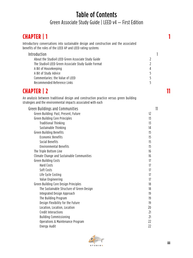 LEED v4 GA Study Guide Table of Contents5 | PDF | Leadership In Energy ...