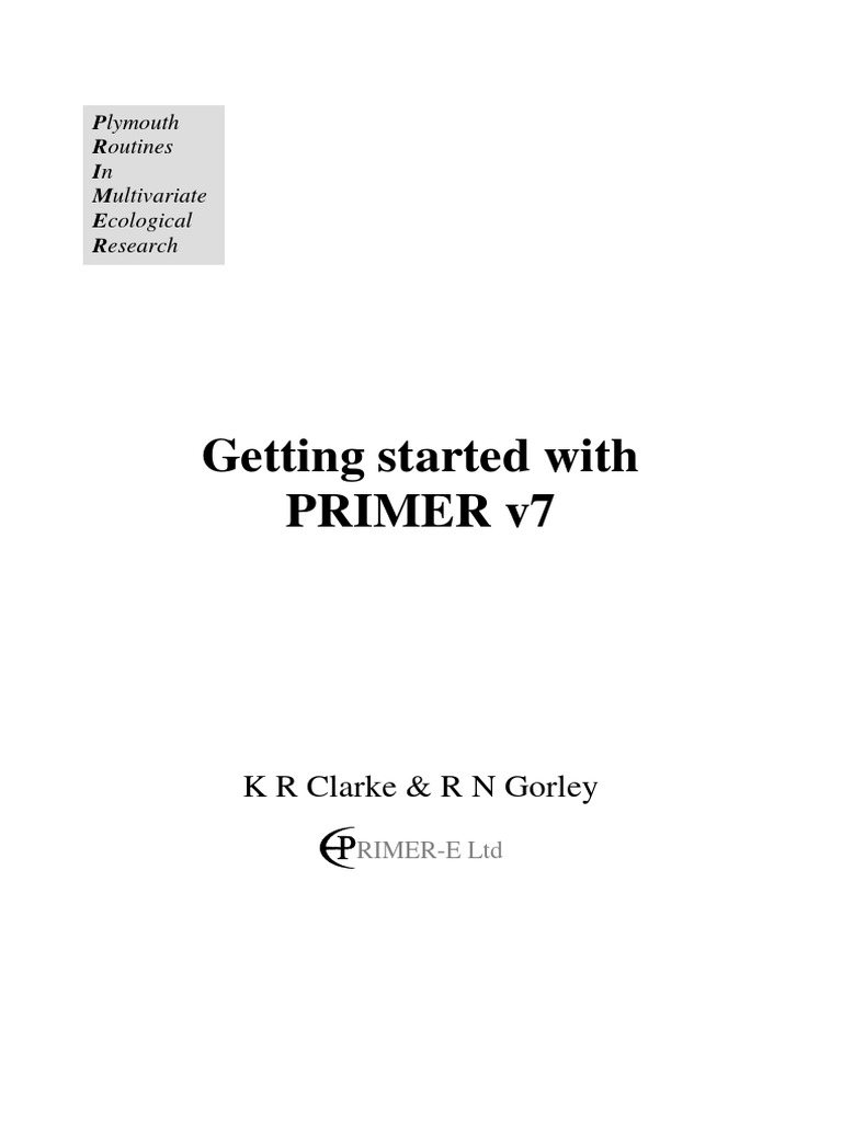 Getting Started With PRIMER 7 | PDF | Principal Component Analysis ...