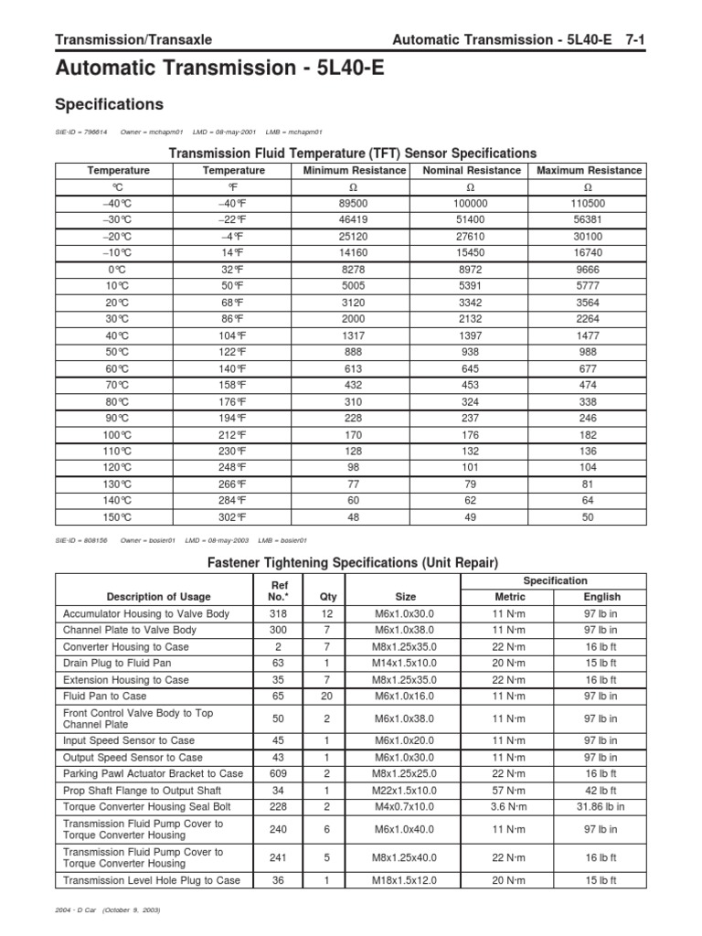 5L40E | PDF | Manual Transmission | Transmission (Mechanics)