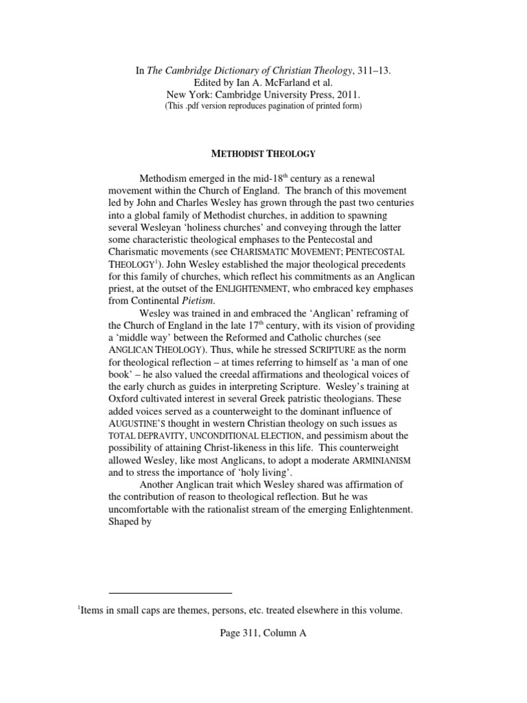 Methodist - Theology-Randy Johns PDF | PDF | John Wesley | Methodism