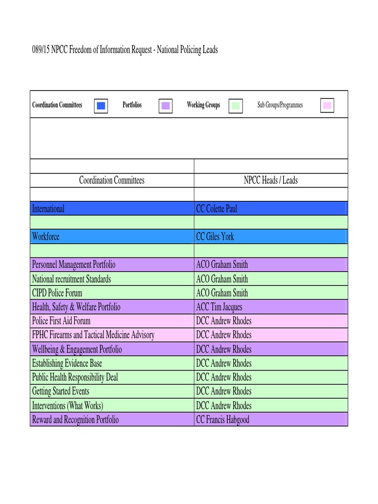 NPCC Police Leads | PDF | Remand (Detention) | Police