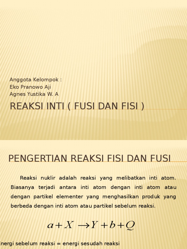 Reaksi Inti (Fusi Dan Fisi) - 2 | PDF