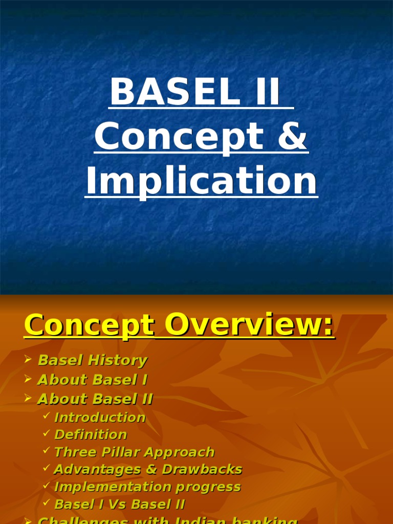 BASEL II Concept & Implication | PDF | Basel Ii | Basel Committee On ...