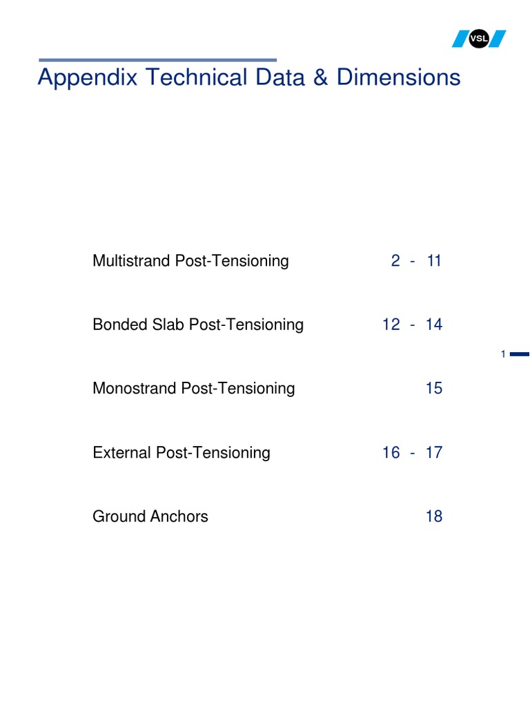 Appendix VSL Construction Systems | PDF | Prestressed Concrete ...