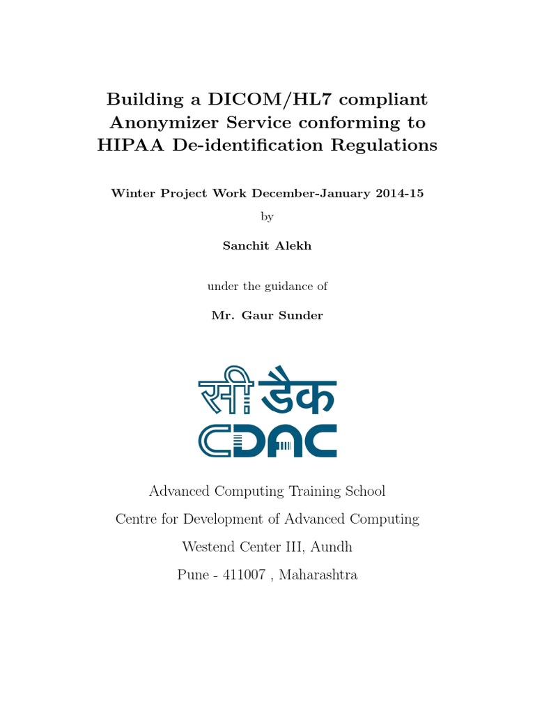 C DAC Winter Project Report-7 | PDF | Electronic Health Record ...