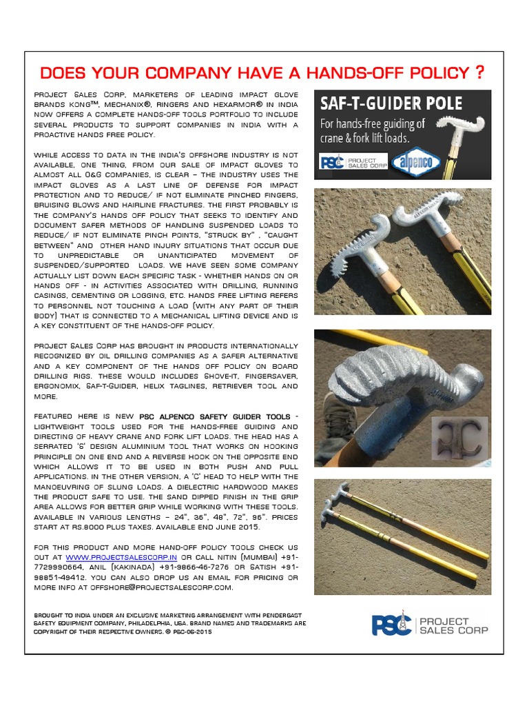 Hands Off Policy Tools - The PSC Safety Guider PDF | PDF | Business