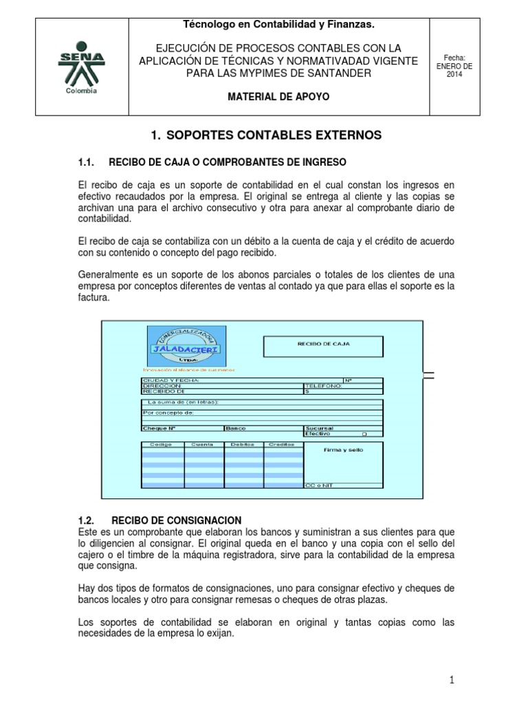 2. Soportes Contables Externos | Contabilidad | Cheque