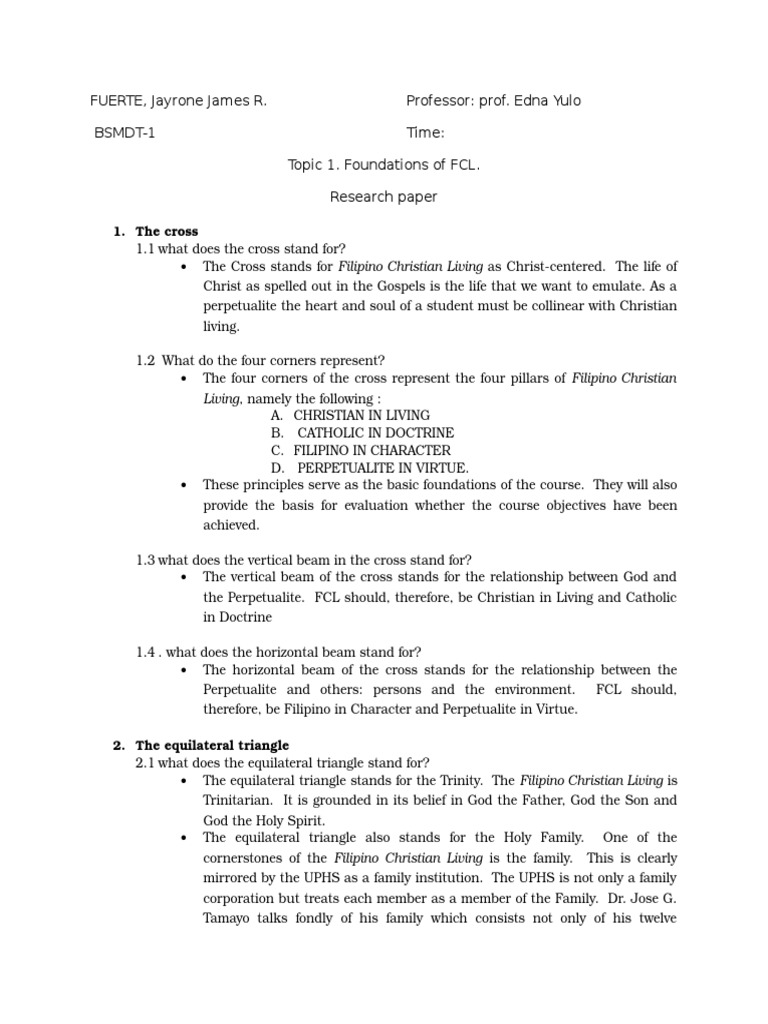 FCL 1 | PDF | Trinity | Conceptions Of God