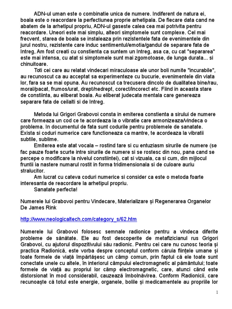 Grigori Grabovoi - Numbere-Cu Traducere | PDF