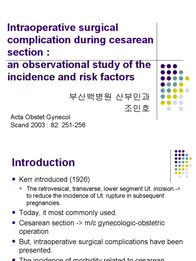 Intraoperative Surgical Complication During Cesarean Section | PDF ...