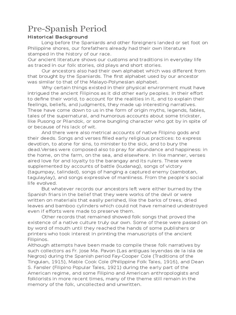 Pre Spanish | PDF | Folklore | Legends