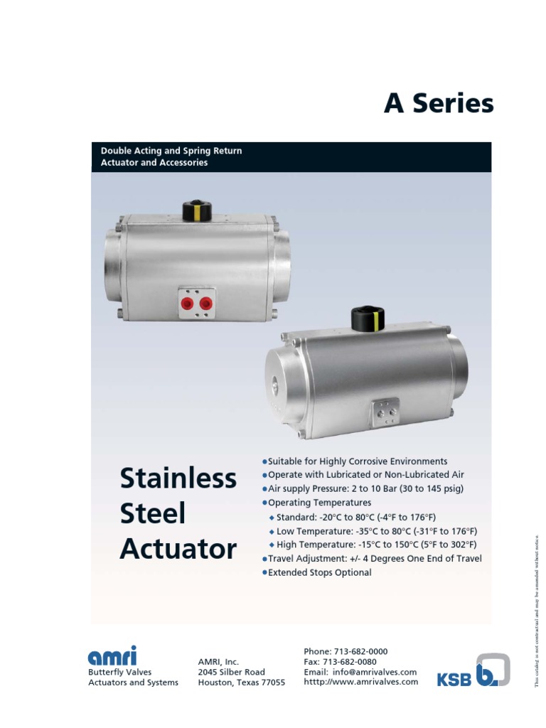 AMRI a Series Actuator Technical Information Data | Actuator ...