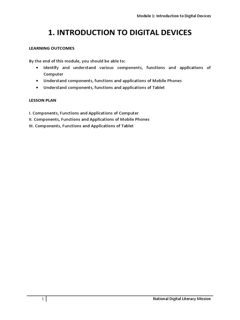 Module 1 - Introduction To Digital Devices | PDF | Computer Data ...