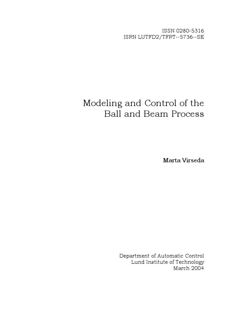 Mo Phong Matlab Ball and Beam | PDF | Control Theory | Simulation