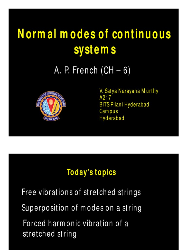 Normal Modes of Stretched Strings | PDF | Normal Mode | Mathematical ...