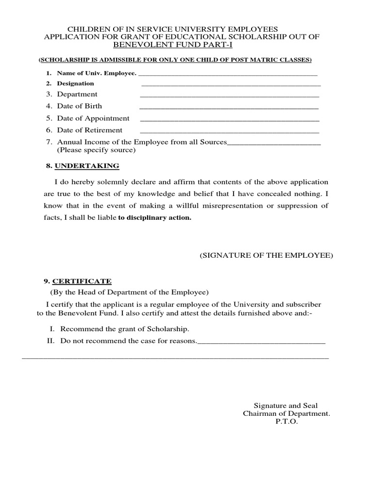 Benevolent Fund Form | PDF